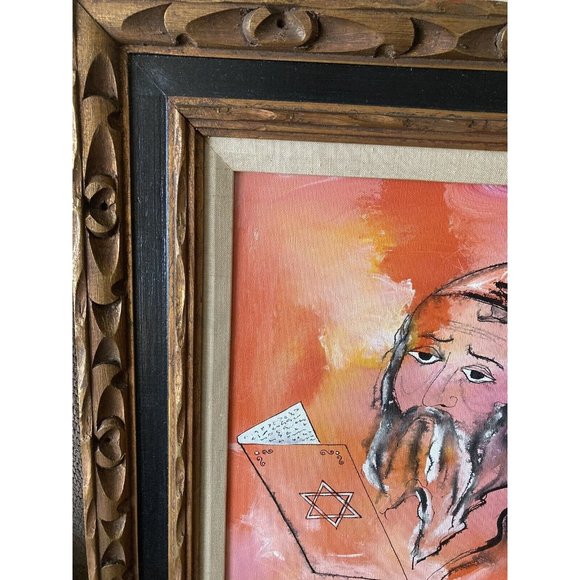 Art | Vintage Rabbi Prayer Book Jewish Religious Man Beard Framed ...